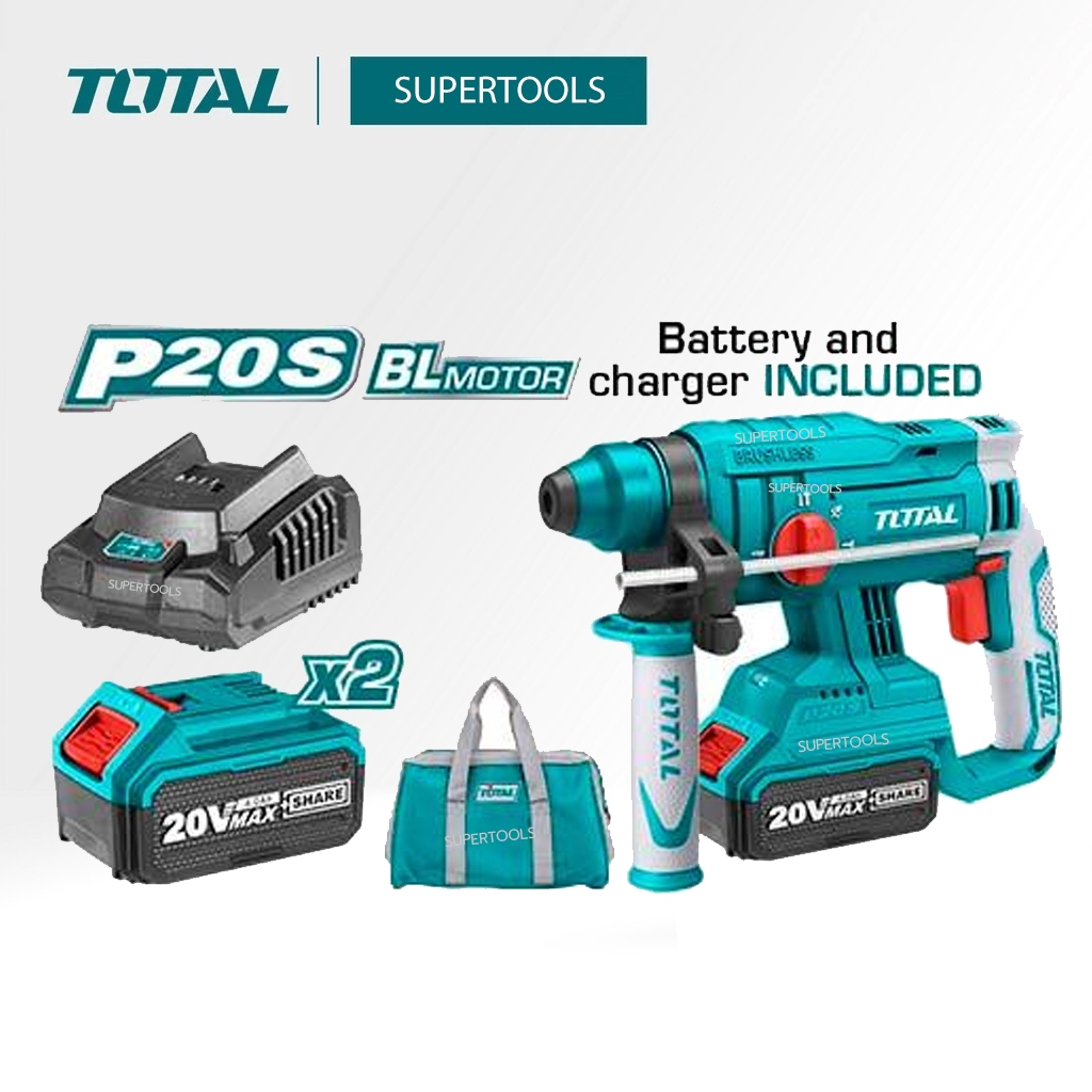 TOTAL สว่านโรตารี่ไร้สาย 20V รุ่น TRHLI22012 เครื่องมือช่าง สว่านไร้สาย อุปกรณ์ช่าง supertools ...