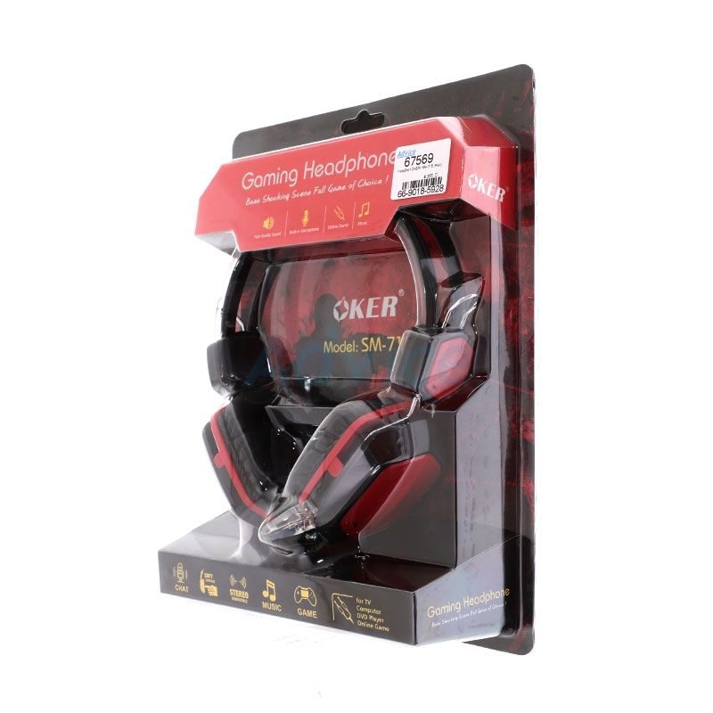 Oker หูฟัง รุ่น SM-715 Gaming Headphones หูฟังเกมมิ่ง สีเขียว Green | Shopee Thailand