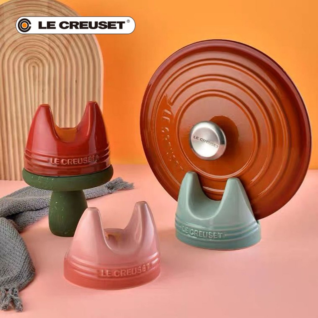 France LE CREUSET stoneware pot lid holder shelf can put cast iron pot ...