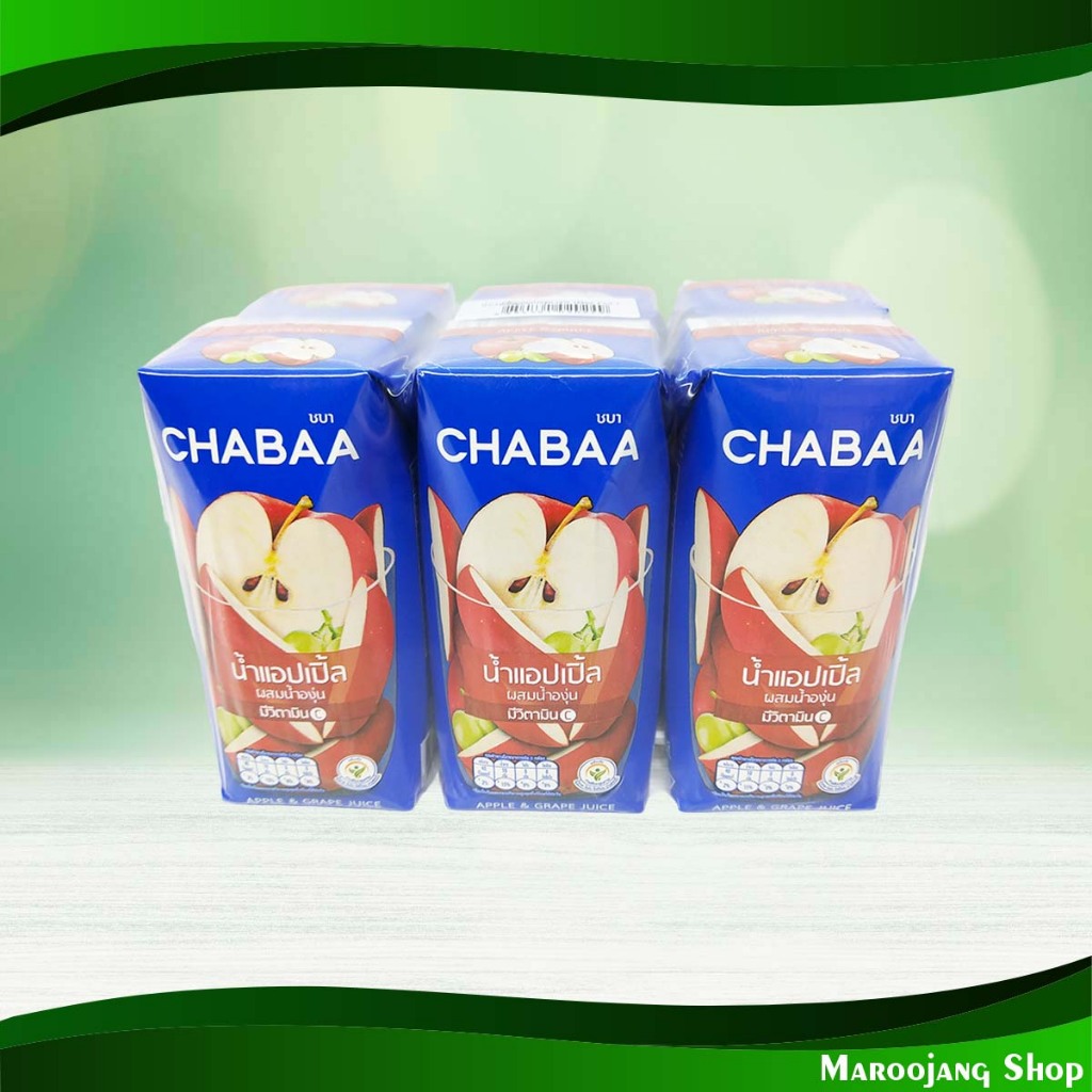 น้ำผลไม้ น้ำแอปเปิ้ลผสมองุ่น ชบา 180 มล. (แพ็ค6กล่อง) Fruit Juice Apple ...
