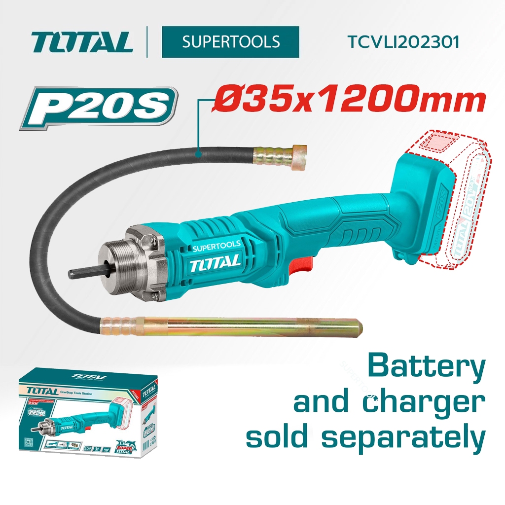 TOTAL สายจี้ปูนแบตเตอรี่ 20V รุ่น TCVLI202301 เครื่องมือช่าง สายจี้ปูน Supertools | Shopee Thailand
