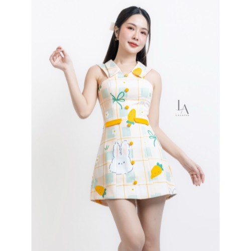 [LALAPIS] มินิเดรส บันนี่แครอท คอวีมีปก เดรสแขนกุด มินิมอล (LA229 ...