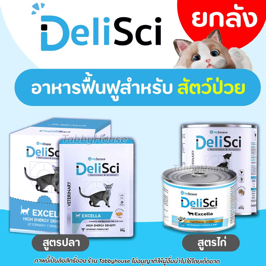 【ยกโหล】DeliSci Excella อาหารสุนัขและแมวป่วย ครบทุกสูตร ผ่าตัดหรือกำลัง ...