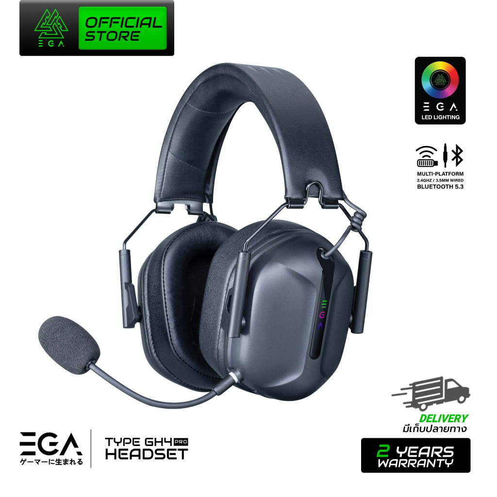 EGA TYPE-GH4 PRO หูฟังเกมมิ่ง Gaming Headset เชื่อมต่อ BT/Wireless/สาย ...