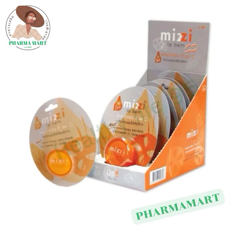 Mizzi lip balm 4.7g 1ชิ้น ผลิตภัณฑ์บำรุงริมฝีปาก ผสมวิตามิน E และ C ป้องกันริมฝีปากอย่างอ่อนโยน ...