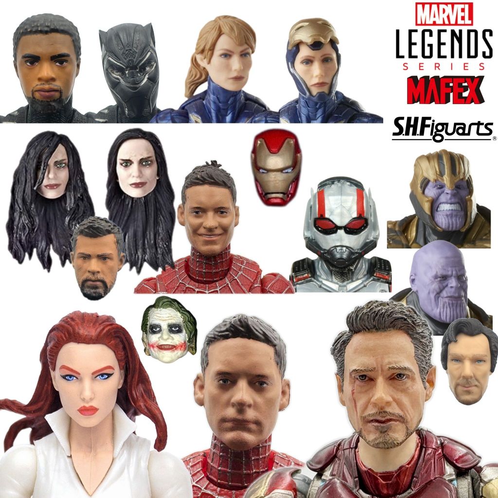 ชิ้นส่วนหัว Marvel Legends Series / Mafex / Shf / Custom (1:12) Head ...