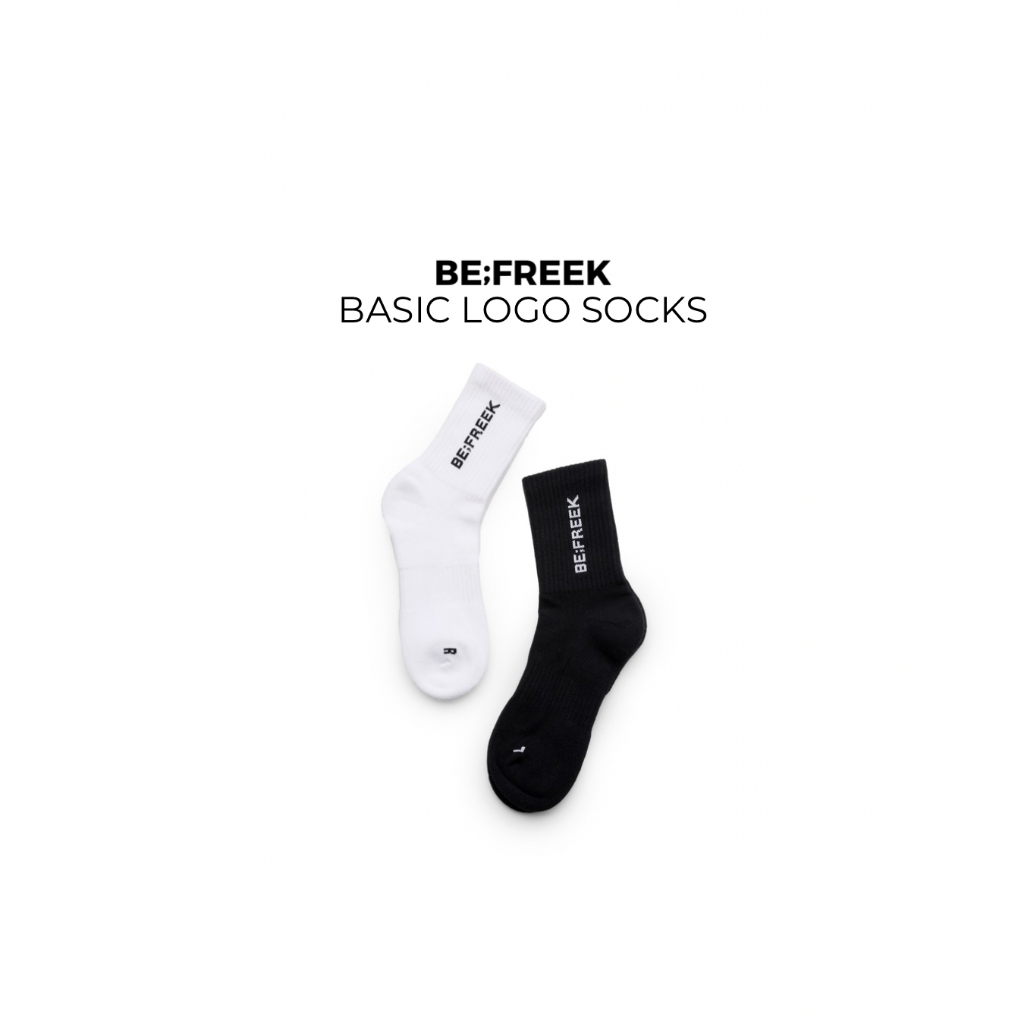 BE;FREEK Basic Logo Socks (Available Now) ถุงเท้า โลโก้ BE;FREEK (สินค้าพร้อมส่ง) | Shopee Thailand