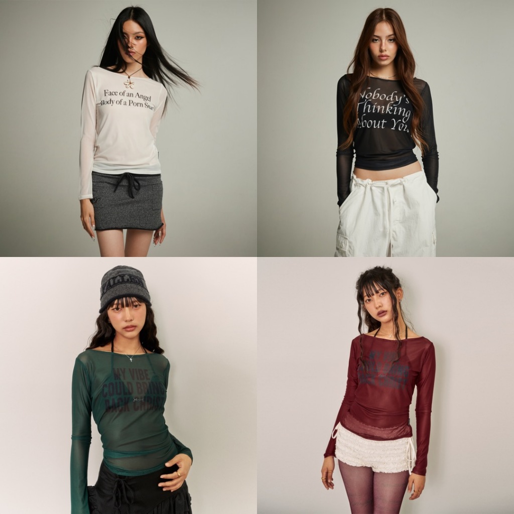 fallen angels MESH TOP LONG SLEEVE | Shopee Thailand