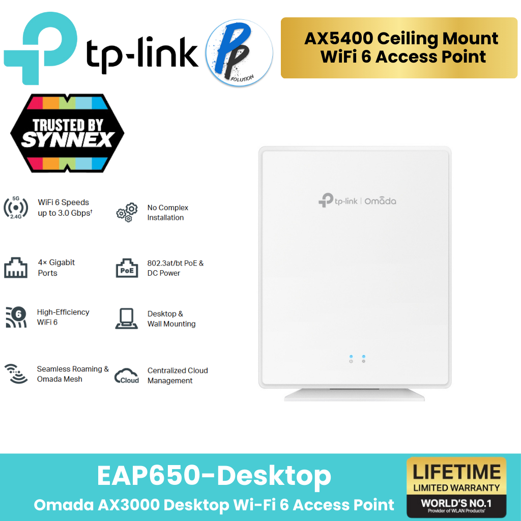 TP-LINK EAP650-Desktop Omada AX3000 Desktop Wi-Fi 6 Access Point ...