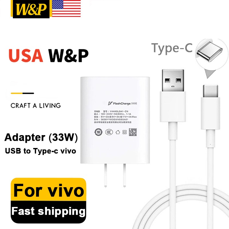 W&P Official 33W VIVO หัวชาร์จ+สายชาร์จ USB to Type c vivo Fast Charger ...