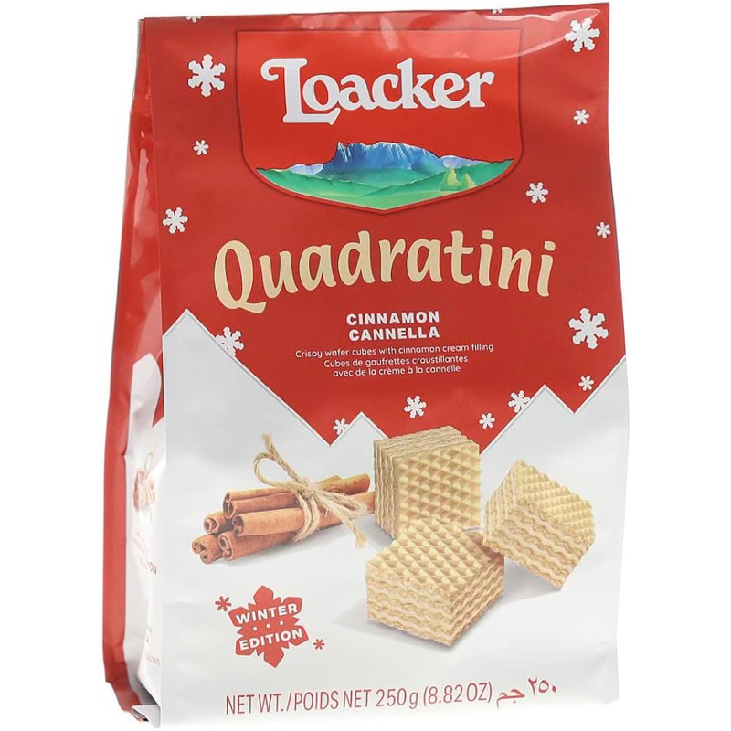 Loacker Quadratini Cream Filling with cinnamon 250g. Christmas winter ...