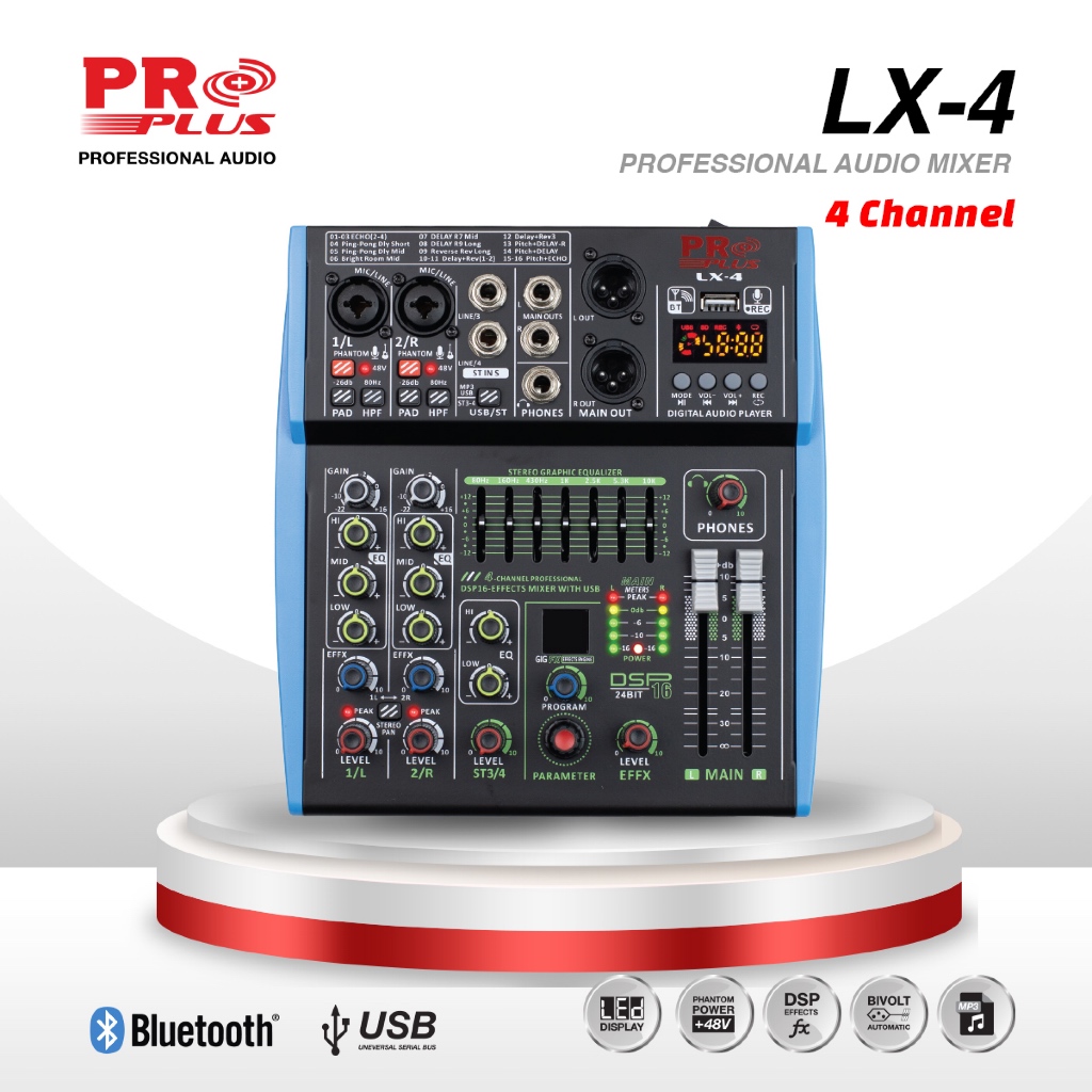 มิกเซอร์ 4CH บลูทูธ PROPLUS LX-4 | Shopee Thailand