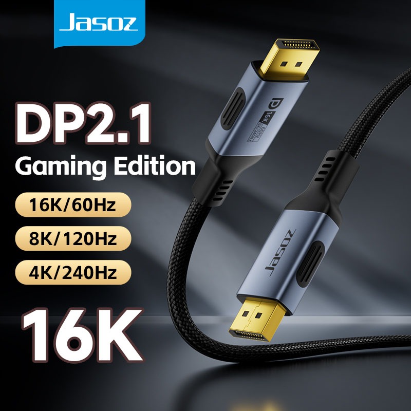 ⚡ส่งจาก กทม⚡Jasoz สาย DP 2.1/16K 60hz DisplayPort Cable 8K120Hz,4k240hz เข้ากันได้กับพีซีและแล็ป ...