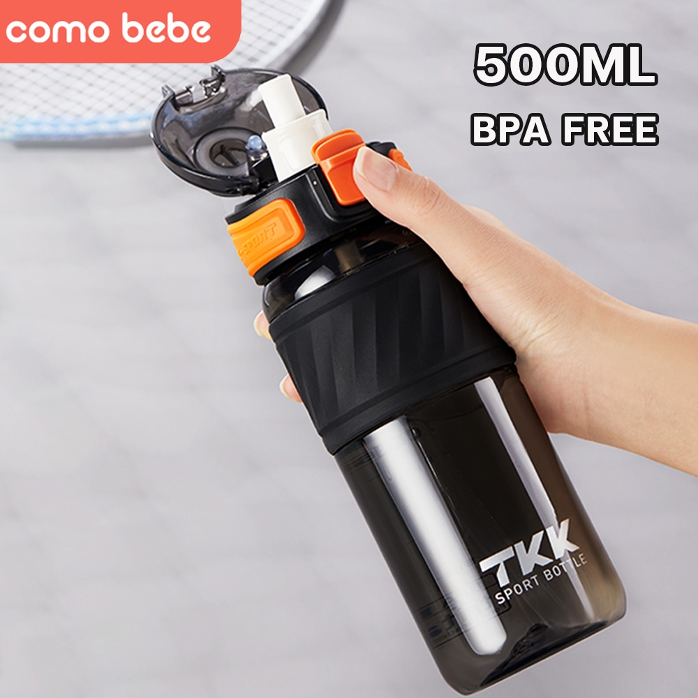 TKK ขวดน้ำเด็กไปโรงเรียน มีหลอดดูด 500ml กระติกน้ำ tritan bpa free ใส่น้ำร้อนได้ ยกดื่ม หลอดดูด ...