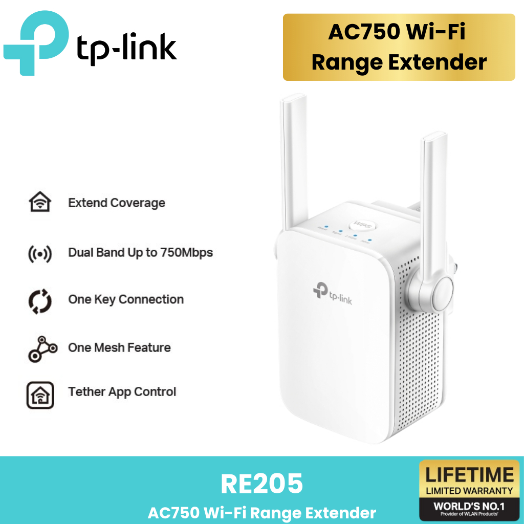 TP-Link RE205 AC750 Repeater ตัวขยายสัญญาณ WiFi (Wi-Fi Range Extender ...