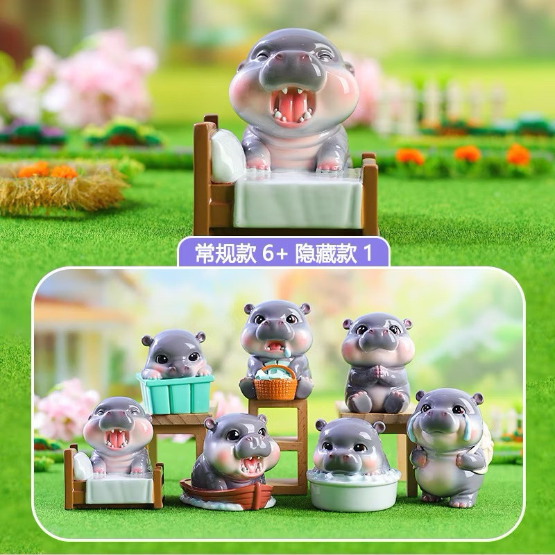 Moodeng Baby Hippo Daily Blind Box หมูเด้ง กล่องสุ่มหมูเด้ง เรซิ่นฮิปโป ...