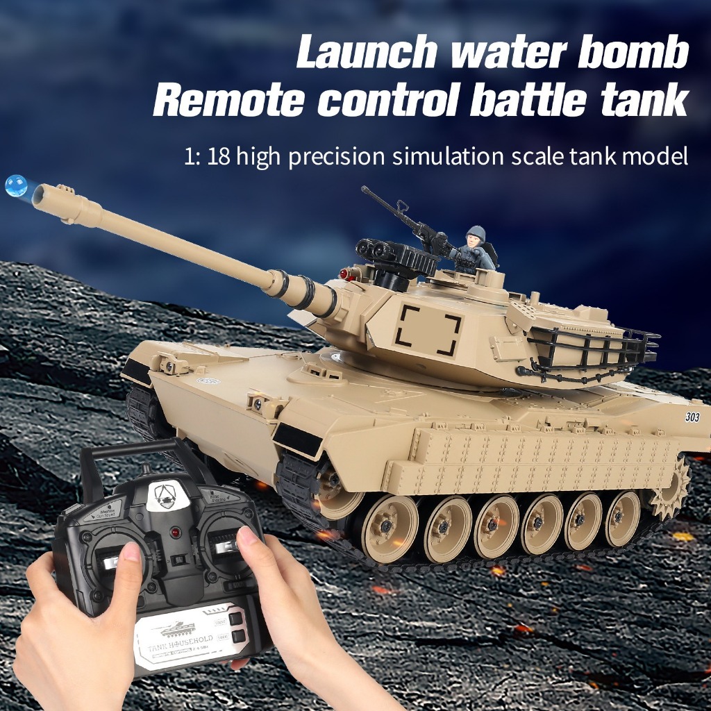 รถบังคับ 1:18 RC Tank 15 Ch Tank with Smoking 2.4 GHz ZY021-829 ...