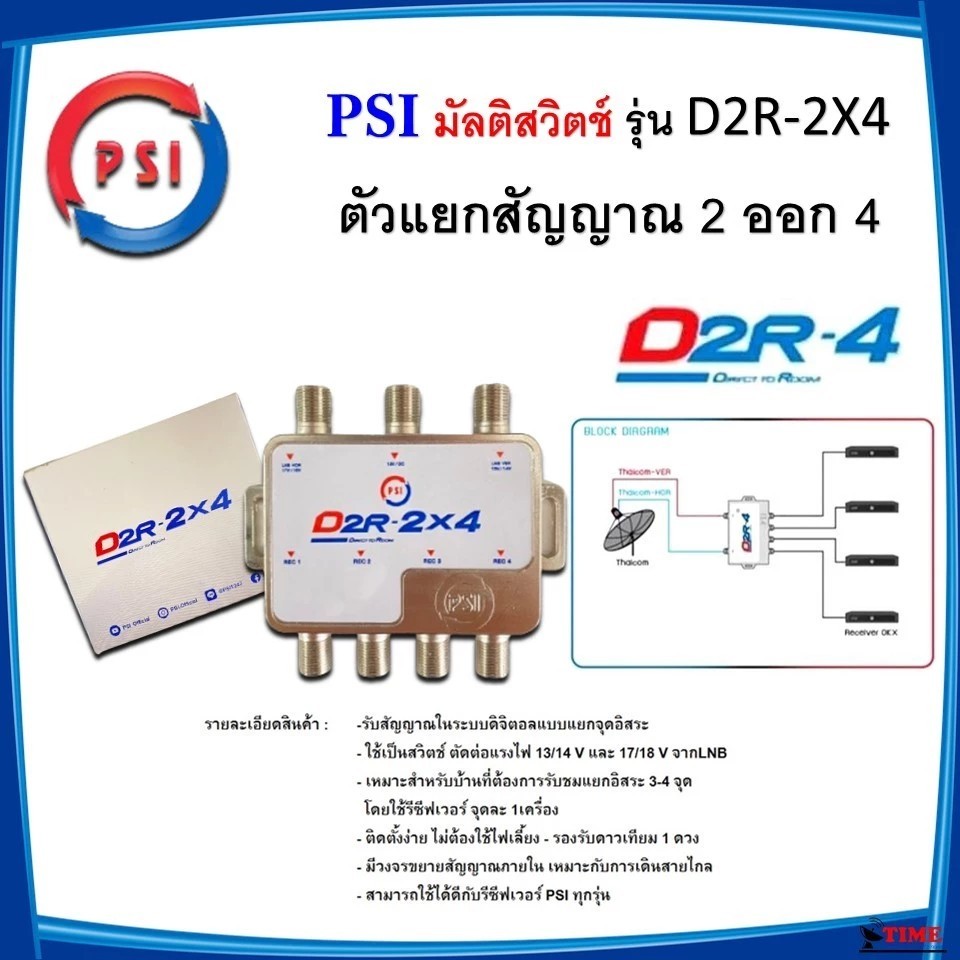 MULTISWITCH PSI 4X4 ตัวแยกสัญญาณดาวเทียม เข้า 4 ออก 4 multi มัลติ มัลติ ...