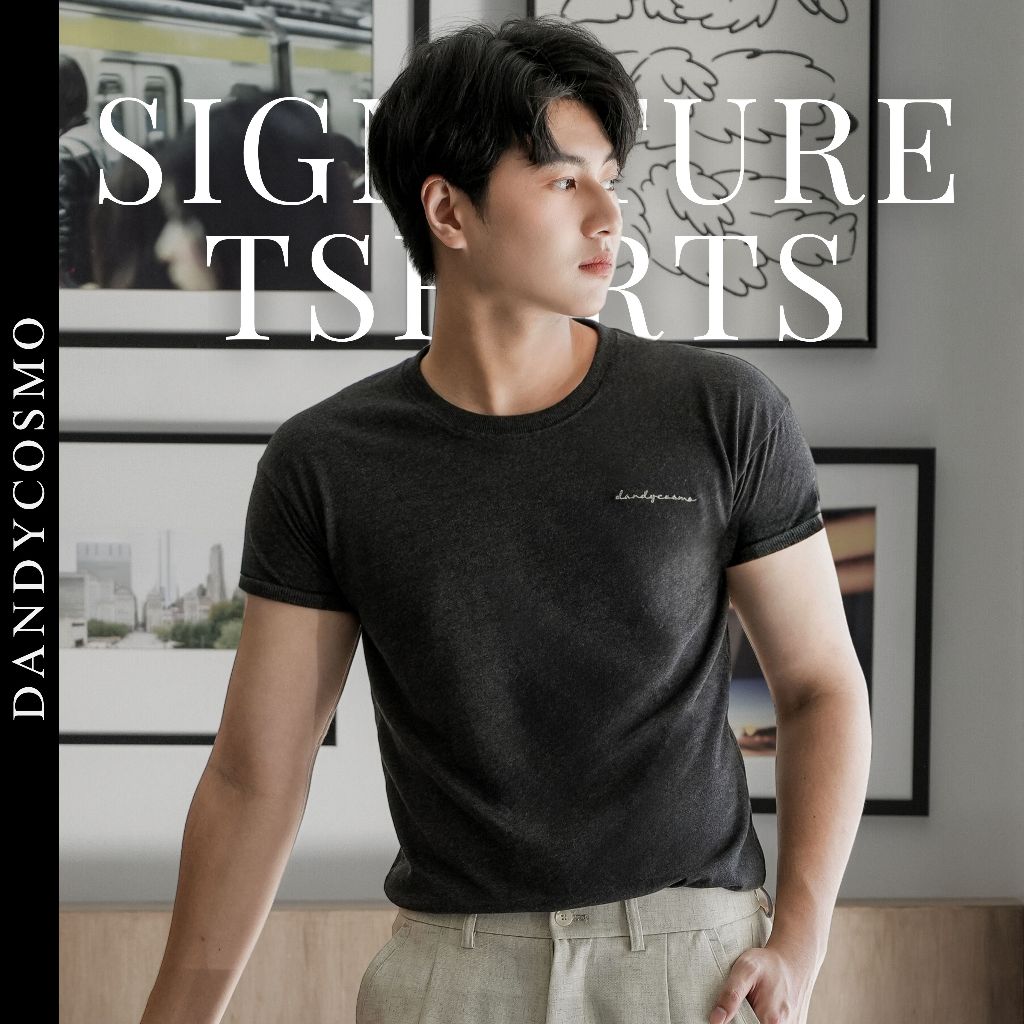 DANDY COSMO | [7สี]เสื้อยืด Muscle-Fit รุ่น Signature ผ้า Super Soft ...