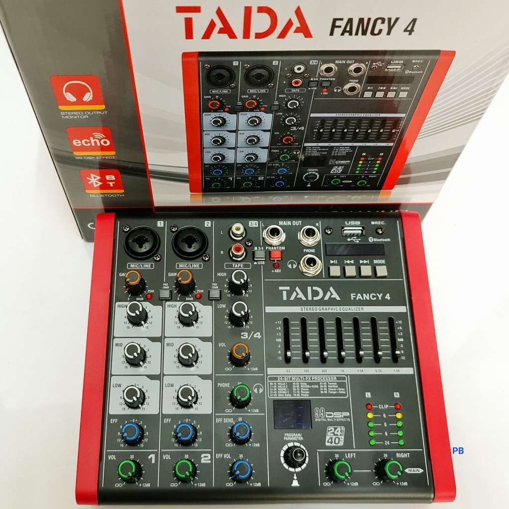 TADA FANCY-4 MIXER สีดำ มิกเซอร์อนาล็อก 4 ช่องสัญญาณ Bluetooth บลูทูธ เอฟเฟคแท้ | Shopee Thailand