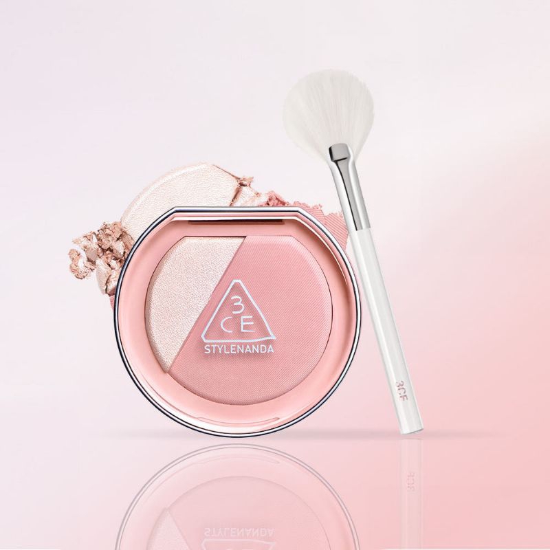 เซทสีLazy talk, Slick +dual fan brush 3CE Blush Lighter 4.3g-4.8g (+ Clear Handle Brush ...