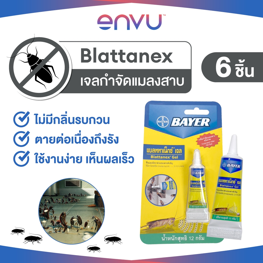 Blattanex Gel เจลกำจัดแมลงสาบ แบลททาเน็กซ์ เจล 12 กรัม (แพ็ก 6 ...