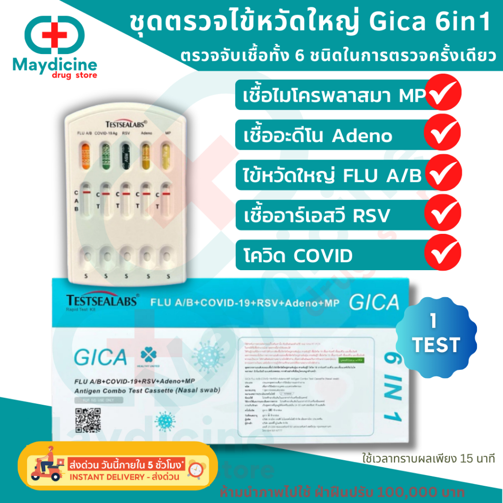 ชุดตรวจไข้หวัดใหญ่ RSV โควิด Covid ATK 4in1 Gica | Shopee Thailand