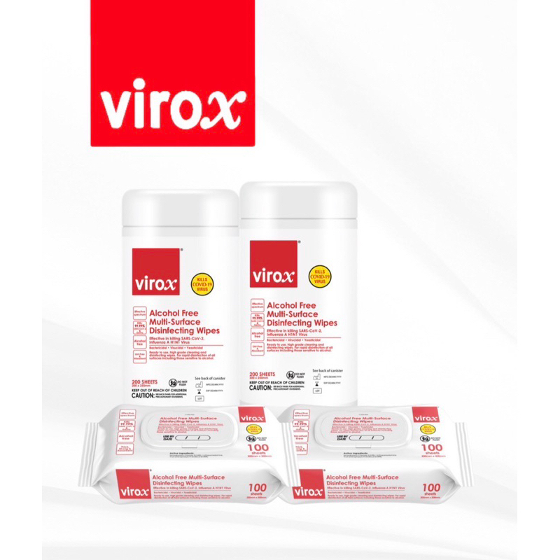 Virox แผ่นเช็ดฆ่าเชื้อทำความสะอาดพื้นผิวและอุปกรณ์การแพทย์ ชนิดกระปุก ...
