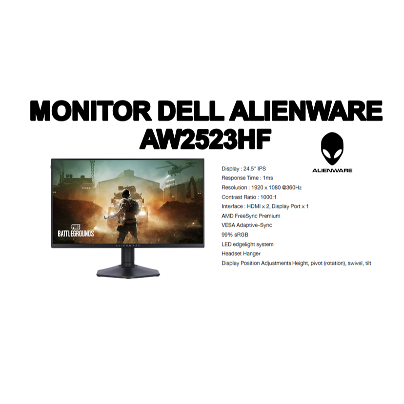 MONITOR DELL ALIENWARE AW2523HF | Shopee Thailand