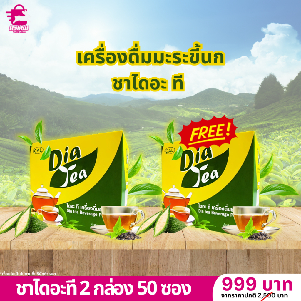 Dia tea (ไดอะที) เครื่องดื่มชามะระขี้นก ทานง่าย ชนิดผงชงดื่ม 1 เเถม 1 ...