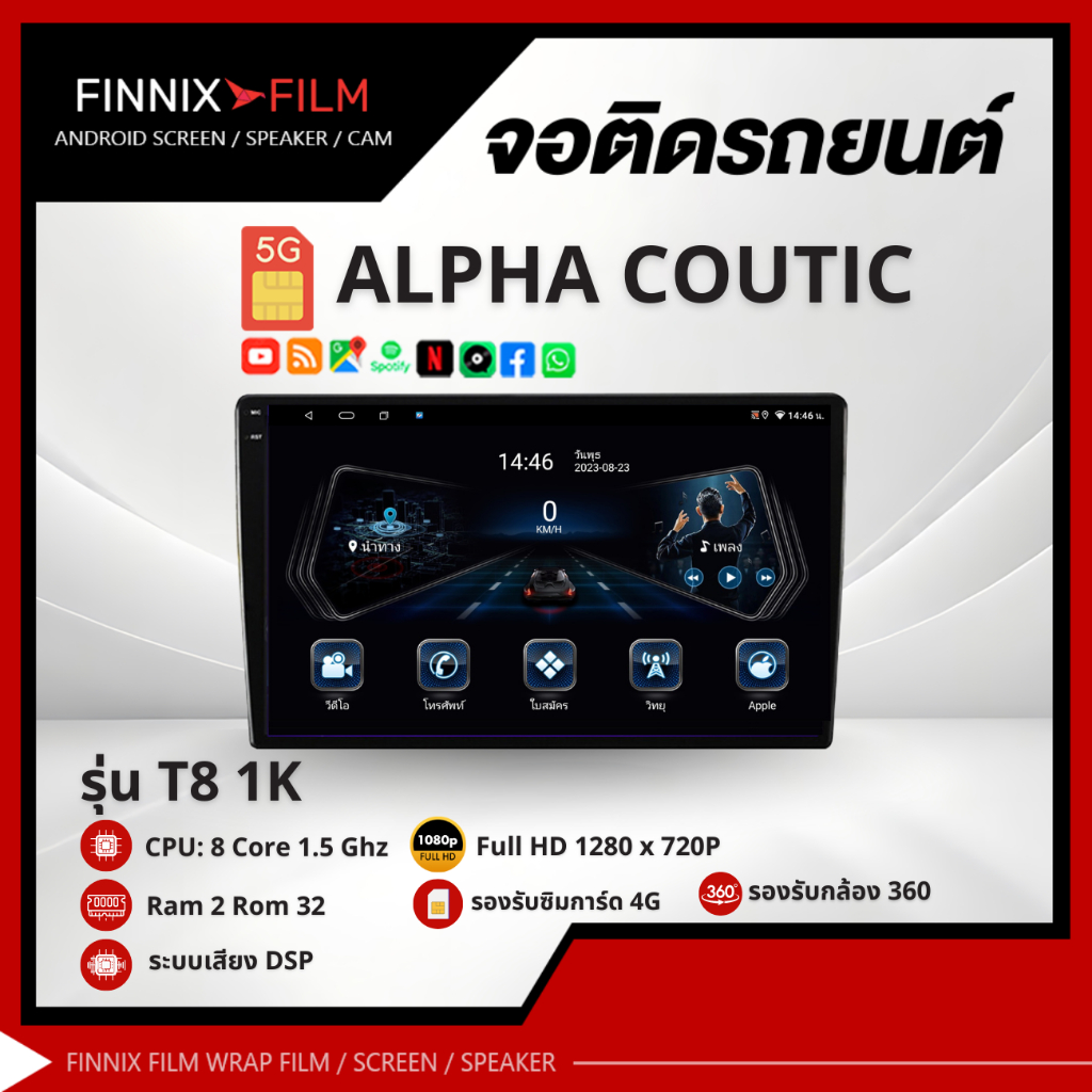 Alpha Coustic จอแอนดรอยด์ 9นิ้ว,10นิ้ว Ram 2/4/8,Rom32/64/128/256,CPU8core จอแอนดรอยติดรถยนต์ ...