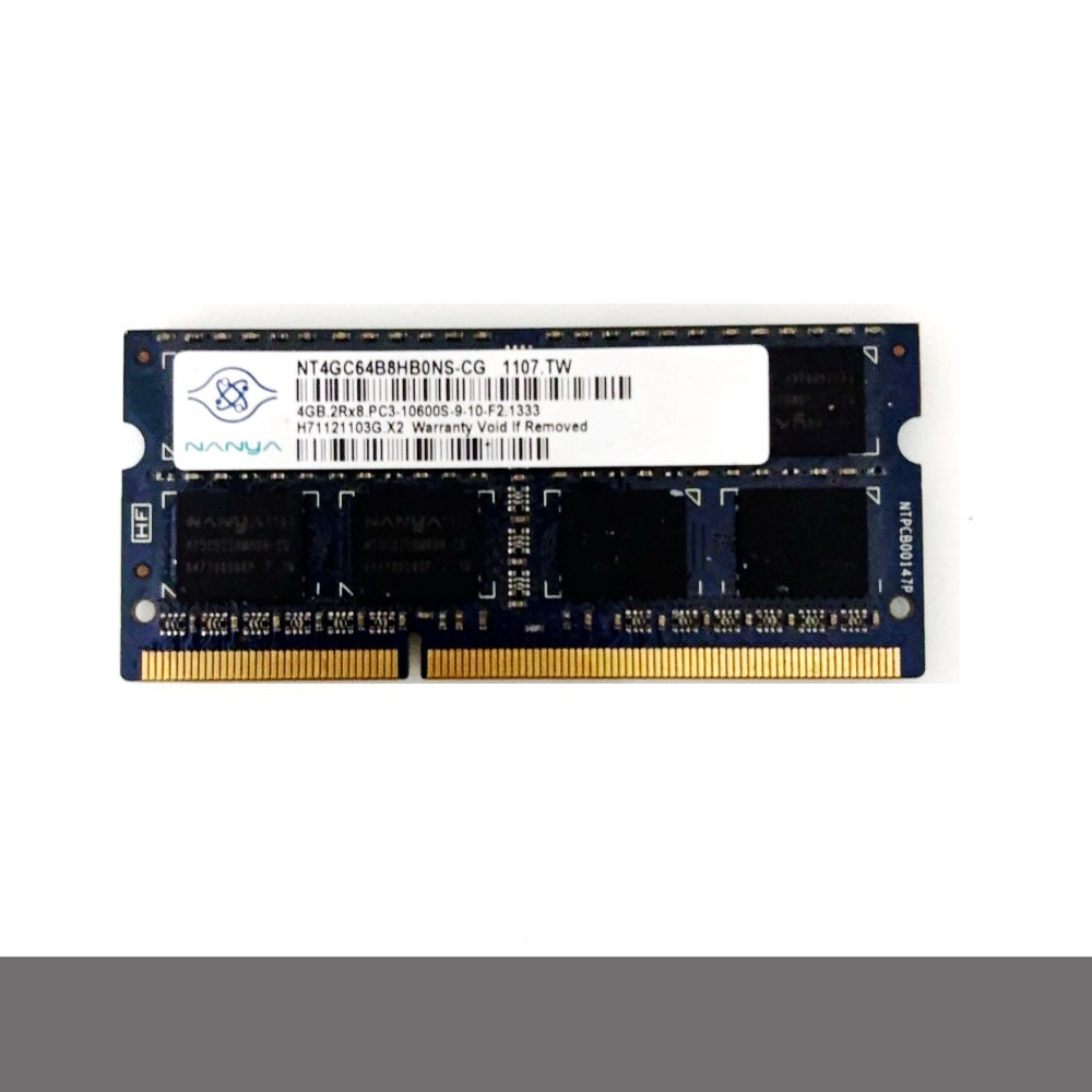 แรมหน่วยความจําแล็ปท็อป โน้ตบุ๊ก NANYA DDR3 4GB 2RX8 1333MHz PC3-10600s 204PIN SO-DIMM มือสองถอด ...