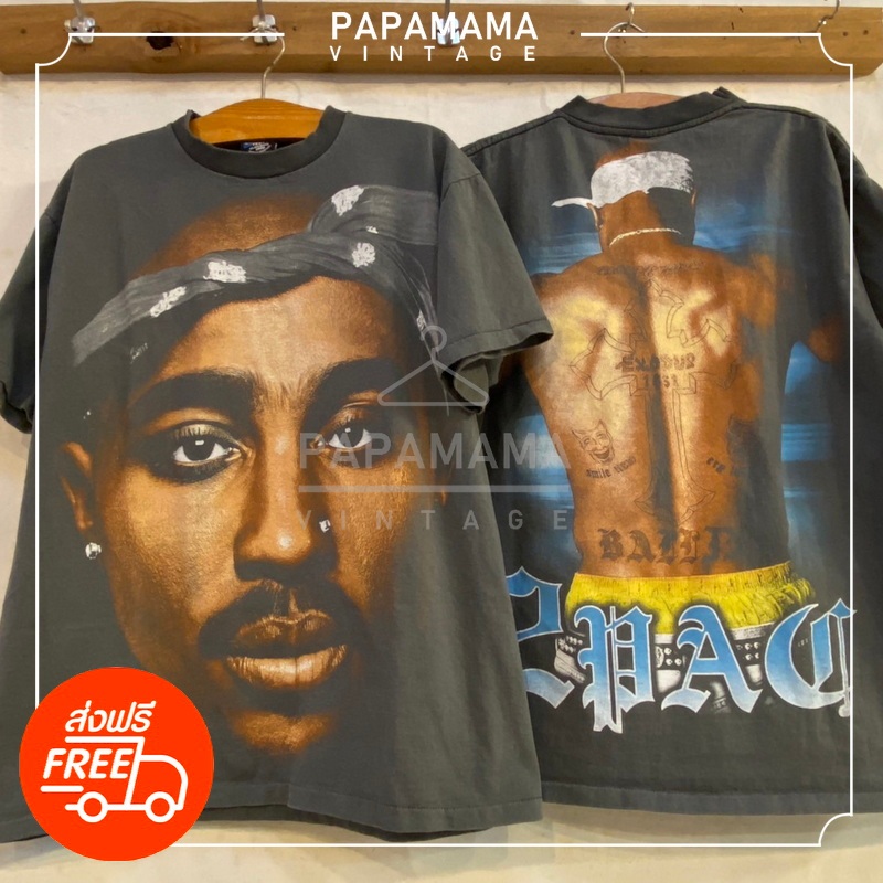 [ 2PAC ] TUPAC SHAKUR Bio Washed tag Original Bootleg แท้ เสื้อวง เสื้อ ...