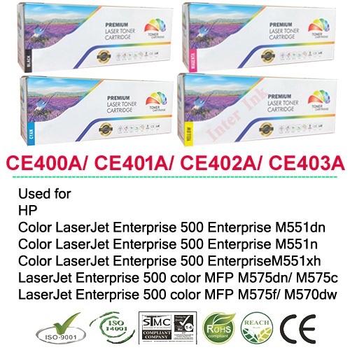 หมึก CE400A/ CE401A/ CE402A/ CE403A (507A) สีดำ/ สีฟ้า/ สีเหลือง/ สีแ ...