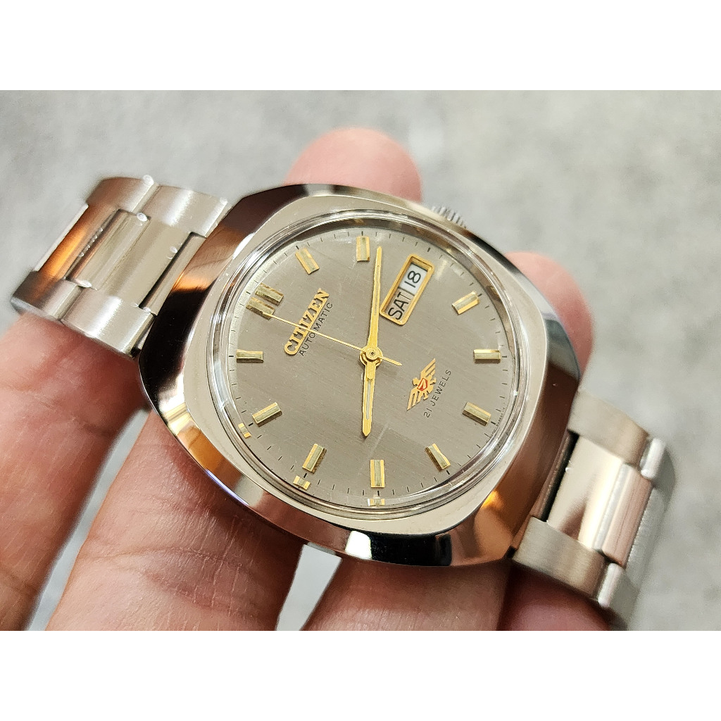 นาฬิกา Citizen automatic สภาพใหม่ จากปี 1970 สภาพสวยมากๆ หน้าปัดสีเทา ...