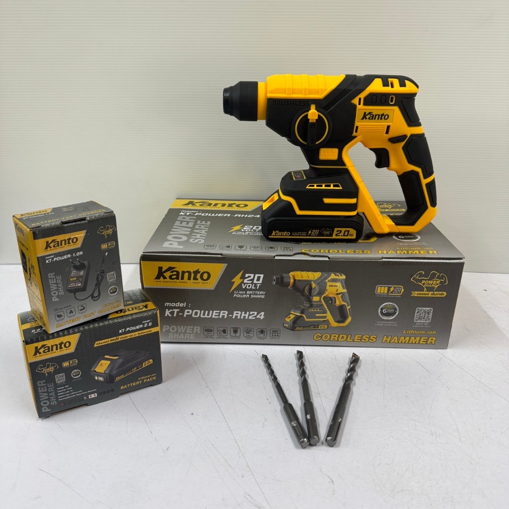 KANTO รุ่น KT-POWER-RH24 สว่านโรตารี่แบตเตอรี่ไร้สาย 20 V ครบชุด แบต 2 ...