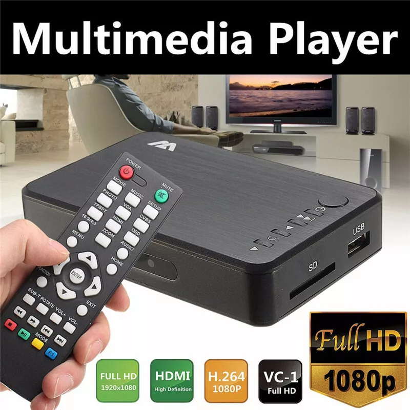 HDD Media Player 1080P USB External Hdd Media Player With VGA SD ...