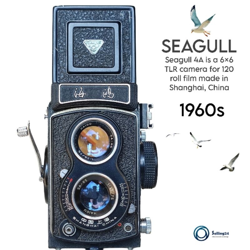 กล้องฟิล์ม TLR Film Seagull 4A 6x6 Camera HAIOU SA-85 75MM.3.5 งานสวย ...
