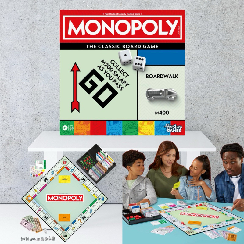 Monopoly Board Game, Classic Game with Storage Tray and Larger Tokens ...