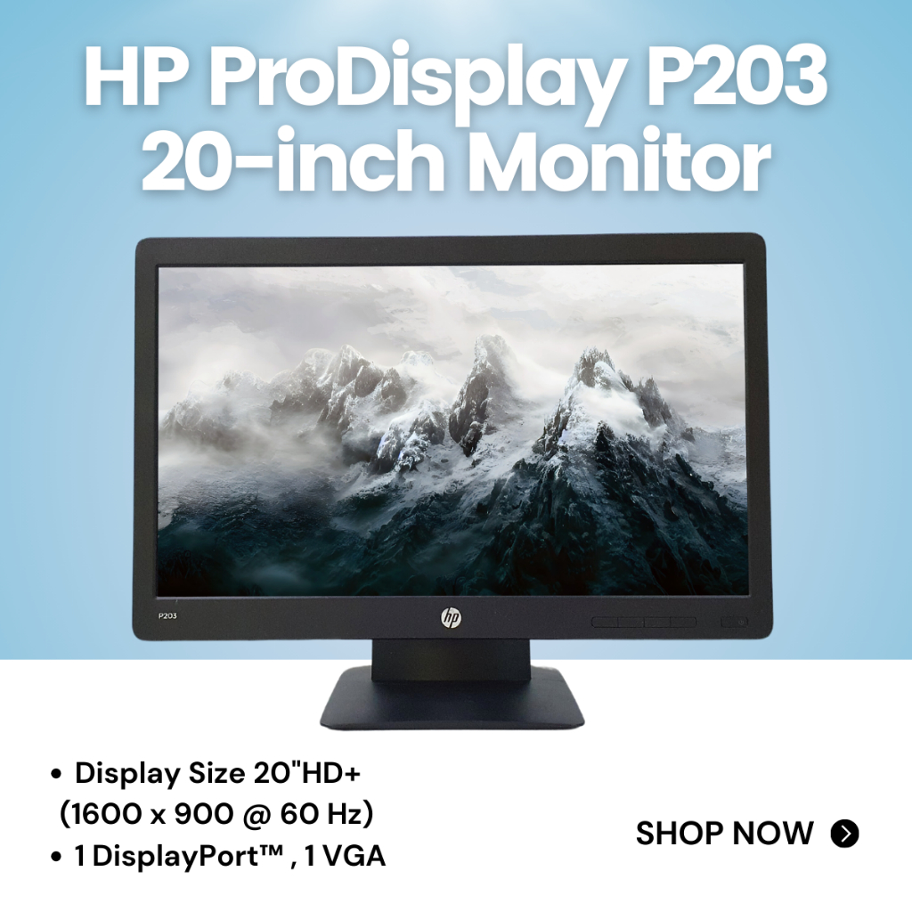 จอคอมพิวเตอร์ HP ProDisplay P203 20-inch Monitor | Shopee Thailand