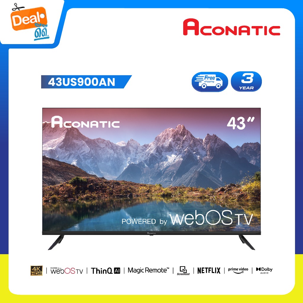 Aconatic Smart TV 4K HDR 10 สมาร์ททีวี 43 นิ้ว รุ่น 43US900AN WebOS TV ...