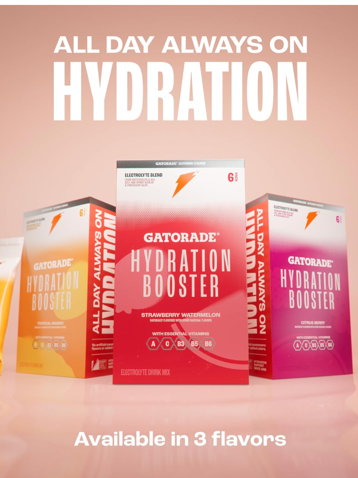 Gatorade Hydration Booster, Citrus Berry, Makes 20 Fl Oz (Pack of 6 ...