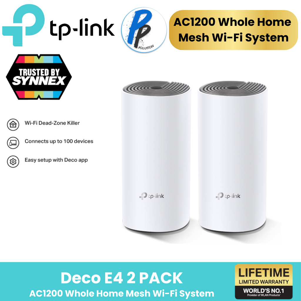 TP-LINK Deco E4(2-pack) AC1200 Whole Home Mesh Wi-Fi System | Shopee ...