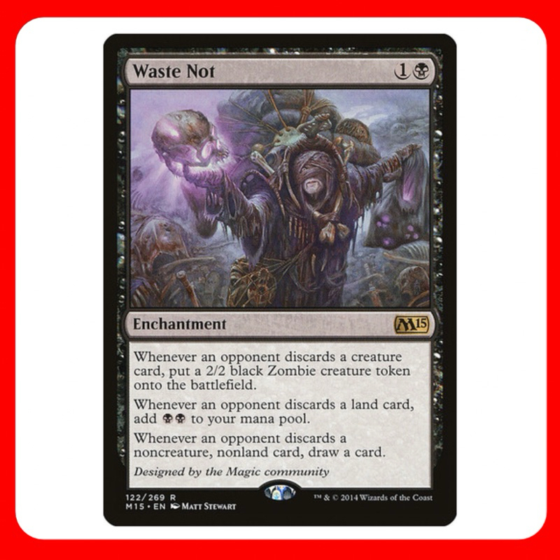 [MTG] Waste Not [M15] [BLACK] [RARE] [NORMAL] [ENG] (การ์ดเมจิค / Magic ...