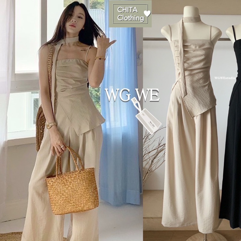 8701#Set 2 pcs เสื้อสายเดี่ยวหลังสมอค สายปรับได้ มาพร้อมสายไขว้คอ ...