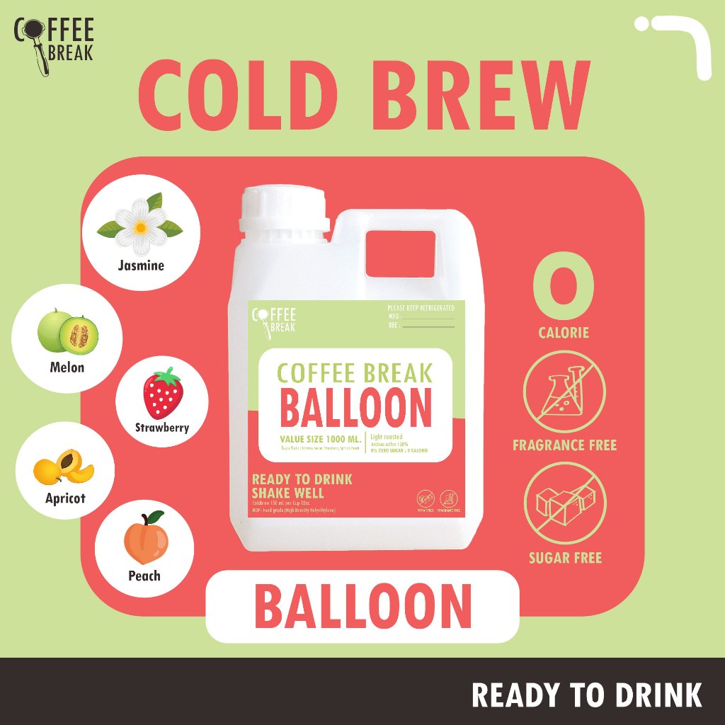 กาแฟสกัดเย็น คั่วอ่อน Balloon blend Coldbrew กาแฟพร้อมดื่ม หอมกลิ่น ...