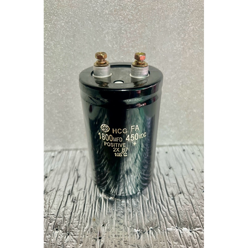 Capacitor 1800UF 450V ขนาด10.5x6.5CM. Hitachi ของใหม่ Cหัวน็อต ของแท้ ...
