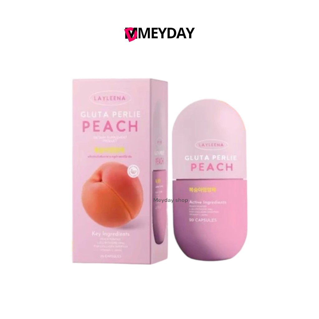 Gluta Perlie Peach Plus 20 capsules กลูต้าพีช ผลิตภัณฑ์เสริมอาหาร ...