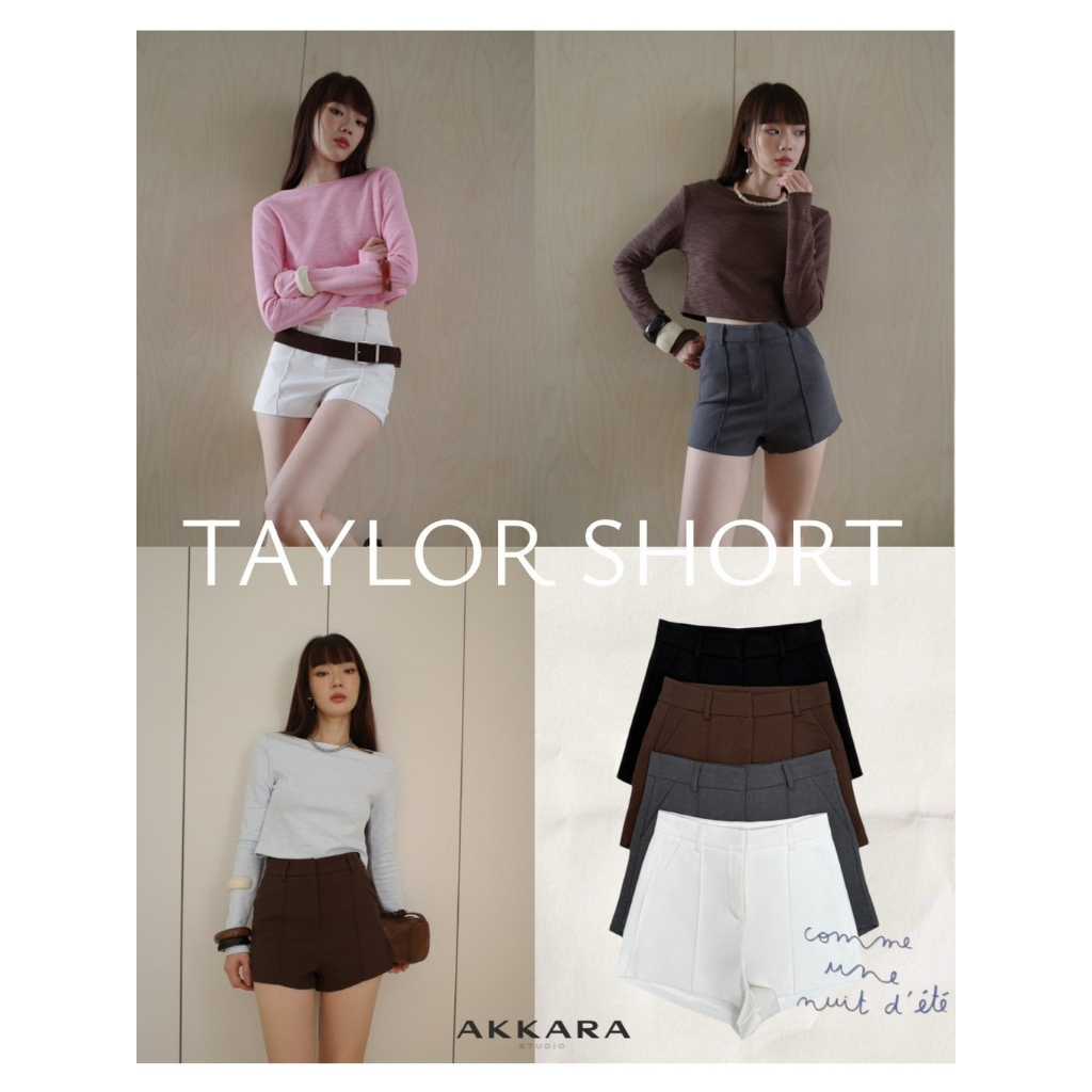 Akkara Studio - Taylor Short (กางเกงขาสั้นเทเลอร์) กางเกงขาสั้นทรงสวยผ้าดีมาก | Shopee Thailand