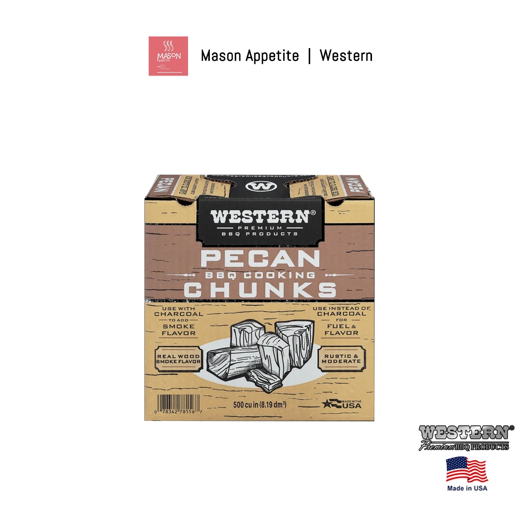 78156 Western Pecan Chunks 500 Cu in ก้อนไม้หอมรมควันเวสเทิร์น กลิ่นพีแ ...